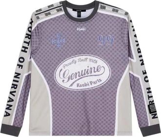 Ksubi Homme, Sweatshirts et sweats &agrave; capuche, Violet, Taille: M Garage Long Sleeve Moto Jersey