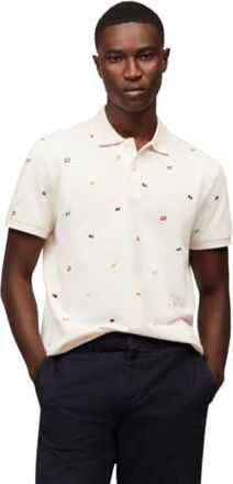 Tommy Hilfiger Polo à Manches Courtes pour Homme en Coupe Droite avec Stretch et Coton piqué Biologique, Coupe Normale, Stretch et Coton piqué Biologique, Pétale Ivo