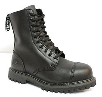 Grinders Stag Matte Noir s&eacute;curit&eacute; embout m&eacute;tallique Unisexe militaire Punk Moto Bottes 43