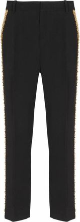 Balmain Bestickte Krepp-Hose mit geradem Bein - - Trousers - Herren - Schwarzk - L