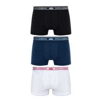 Dolce & Gabbana Homme, Sous-v&ecirc;tements, Multicolore, Taille: S Lot de trois boxers logo