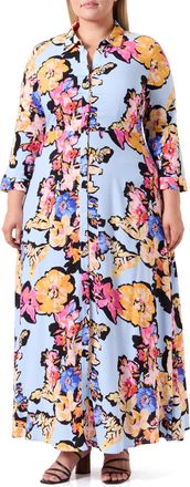 Vero Moda Y.A.S Damen YASSAVANNA Long Shirt Dress S. NOOS Kleid, Alaskan Blue/AOP:Sinna, S