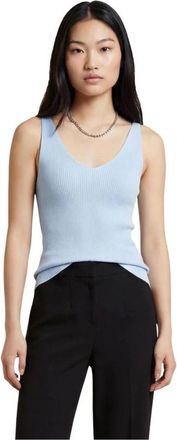 Jacqueline de Yong Jacqueline de Yong, Femme, Pulls, Bleu, Taille: 44 FR D&eacute;bardeur sans manches &agrave; col en V