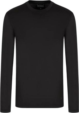 Emporio Armani Homme, Tops, Noir, Taille: L T-Shirt en Coton &agrave; Manches Longues