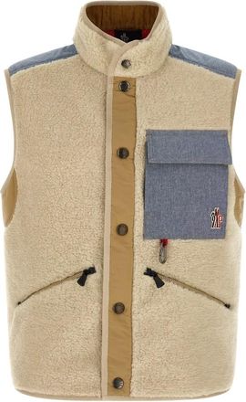 Moncler Homme, Vestes, Multicolore, Taille: XL Teddy & Chambray Vest
