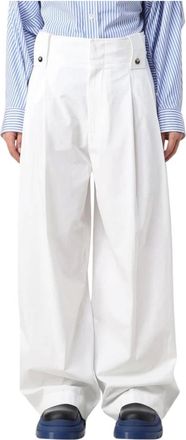 Bottega Veneta Femme, Pantalons, Blanc, Taille: 34 FR Pantalon Large Coupe Décontractée