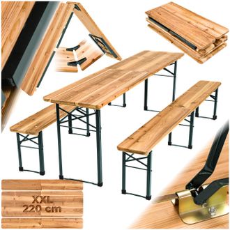 TecTake Bierzeltgarnitur, Festzeltgarnitur, Biertisch, Set 2X Bierbank 1x Tisch klappbar, als Gartenm&ouml;bel, Balkon M&ouml;bel oder zum Camping, platzsparend, wetter