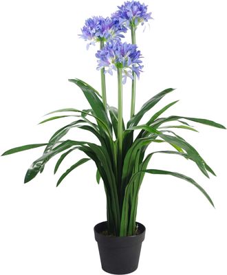 Leaf Künstlicher Agapanthus mit Topf, 90 cm, Blau