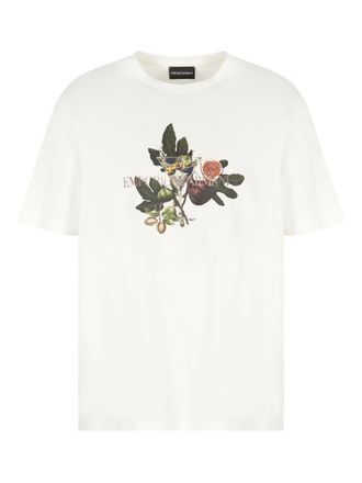 Emporio Armani T-Shirt mit Feigen-Print - Wei&szlig;