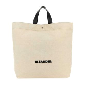 Jil Sander Sand Canvas Shopping Bag - - Bags - Damen - Beige - ONE SIZE
