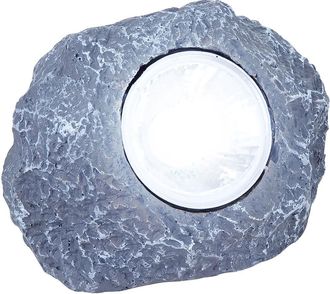 Globo Lighting LED Solar Au&szlig;enleuchte Stein grau Garten Dekoleuchte Gartenlampe Au&szlig;endekoration