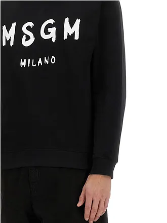 Msgm Cotton Jersey Sweatshirt - Black