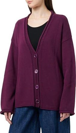 Trendyol Cardigan en Tricot à Manches Longues pour Femme Sweater, Prune