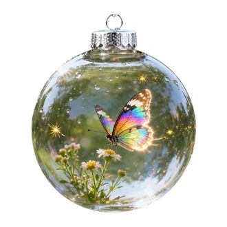 Generico Christmas Clear Ball Ornaments - Schmetterling, 3D-Acryldekoration, Animal-Themed 3D Weihnachtskugeln | Transparente Acrylb&auml;ume mit und Kreaturen | f&uuml;