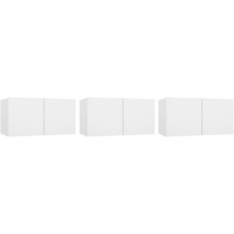 vidaXL Meubles TV suspendus 3 pcs Blanc 60x30x30 cm vidaXL