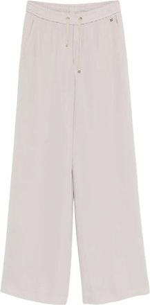 Herno Femme, Pantalons, Beige, Taille: 40 FR Pantalon Fluide Jambe Large avec Cordon de Serrage