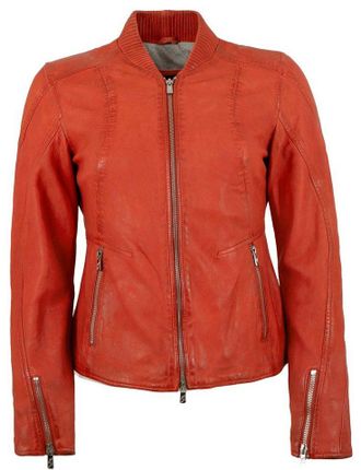 Jilani Lederjacke Saya Jilani - Damen Lederjacke Lammleder rotorange