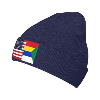 Generic Classique Bonnet Tricot&eacute;, Drapeau des Druzes et de lAm&eacute;rique, &Eacute;pais Chapeau dhiver Tricot&eacute;, Tricoter Chapeau pour Sports, Adultes, Cyclisme