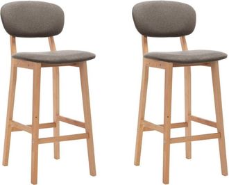 vidaXL Vidaxl - Tabourets de bar lot de 2 taupe tissu