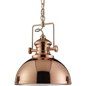 Searchlight Searchlight - Suspension Industrielle louisiana 1L m&eacute;tal cuivre, diffuseur Claire E27 60w diam&egrave;tre 31cm