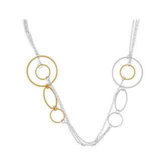 Dansk Copenhagen Tempeste Long 2 Tone Double Chain Multi Necklace - - Accessories - Damen - Grau - ONE SIZE