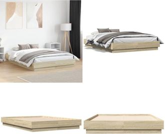vidaXL Bettgestell Sonoma-Eiche 120x190 cm Holzwerkstoff - Holzbettfassungen - Bettrahmen - Einzelbett - Bettkasten - Sommer Eichenfarben - Home & Living