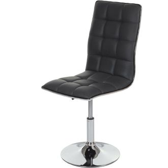 Mendler Chaise de salle &agrave; manger HWC-C41, chaise de cuisine, pivotante et r&eacute;glable en hauteur, similicuir - gris
