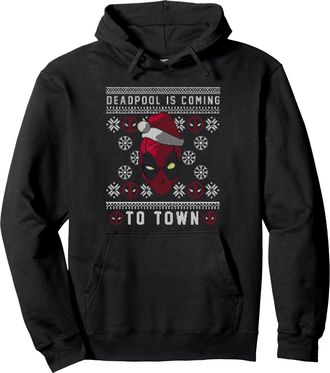 MARVEL Deadpool Coming To Town Ugly Christmas Pullover Hoodie