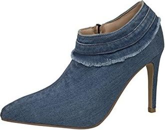 Generic 2026 Adolescentes Filles Dames Mode Denim Couleur unie Talons Latéraux Chaton Doublure Douce Léger Cocktail Date Nuit Stilettos Femmes Bout Pointu Cla