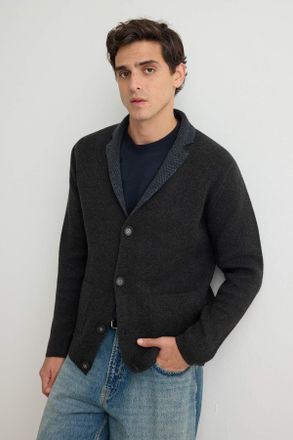 Trendyol MAN Herren Grau Einfarbig Lang Regular Fit Cardigans