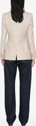 Tagliatore Double-Breasted Wool Blazer - Ecru