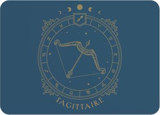 Fabulous Tischset, Unterseite aus Gummi, Blau - Schütze Kartomanie, Sternzeichen, Sternzeichen, Tarot, großes Format, 39,5 x 28,5 cm