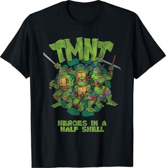 Teenage Mutant Ninja Turtles TMNT Heroes in a Half Shell Vintage Distressed Cartoon T-Shirt
