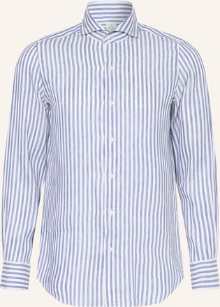 Finamore Finamore 1925 Hemd Tokyo Sergio Slim Fit Mit Leinen blau