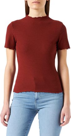 Only Damen ONLEMMA S/S Highneck TOP NOOS JRS T-Shirt, Henna,XS