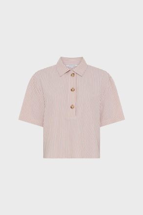 Gerard Darel Chemise ray&eacute;e &agrave; manches courtes - CAZIA - Rose