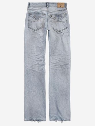 Balenciaga Womens Light Blue Cotton Denim City Jeans Trousers