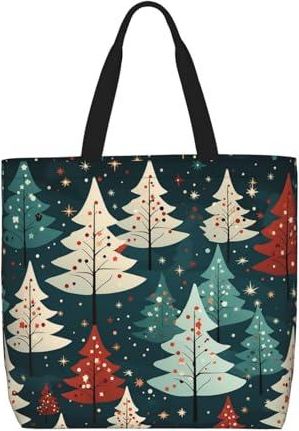 Generic Sapin De No&euml;l Rouge Sac Fourre Tout Grand Sacs De Courses L&eacute;ger Sac Fourre-Tout Pour Travail Shopping Voyage