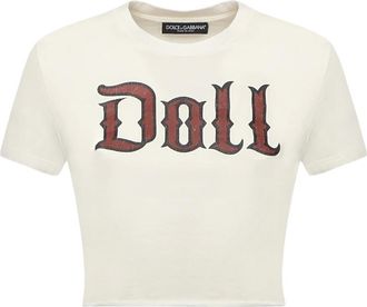 Dolce & Gabbana Femme, Tops, Beige, Taille: 36 FR Collection de T-shirts et Polos élégants