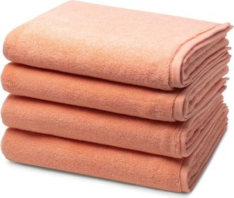 ROSS 4 teiliges Frottier-Set - Sensual Skin (4 X Handtuch im Set) - 500 g/m2 - Baumwolle - Walkfrottee - saugstark - weich und flauschig - Peach Pink
