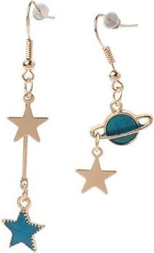 Generic Blue Planet Moon Star Mismatch Long Chain Drop Boucles doreilles Femme Bijoux fantaisieOp&eacute;ration Facile