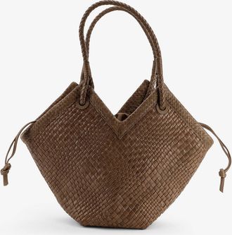 Ibeliv Trinity Medium vegetable-tanned leather shoulder bag with a woven pattern - IBELIV - gender_Woman