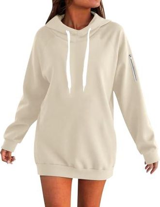 Generic 2026 Sweat &agrave; capuche solide pour homme en polaire m&eacute;lang&eacute; doux avec poche, beige, XXL