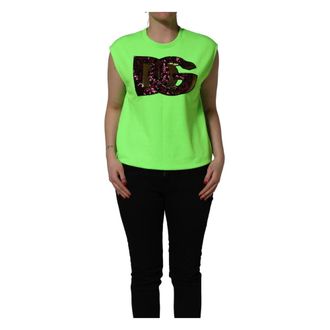 Dolce & Gabbana Tanktop mit Rundhalsausschnitt - - Tops - Damen - Gr&uuml;n - 2XS