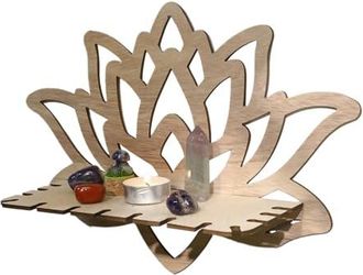 Generic Étagère murale en forme de fleur, étagère murale en bois en cristal, étagère murale creuse en bois, étagère murale en bois à suspendre, étagère murale