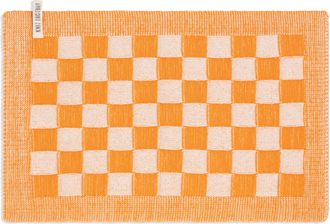Knit Factory Knit Factory - Tischset Block - Tischuntersetzer - Platzsets - Platzdeckchen - Tischmatte - Tischunterlage - Ecru/Orange - 50x30 cm