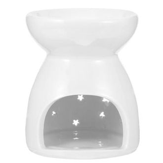 Amosfun Br&ucirc;leur Huile Essentielle C&eacute;ramique Bougeoir pour Bougie Chauffe-Plat Br&ucirc;leur De Cire C&eacute;ramique Diffuseur Parfum Encensoir
