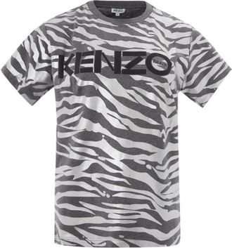 Kenzo Cotton T-Shirt - - Tops - Damen - Mehrfarbig - S