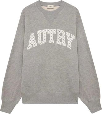 Autry Femme, Sweatshirts et sweats &agrave; capuche, Gris, Taille: 42 FR Main Jersey Logo SweaT-shirt