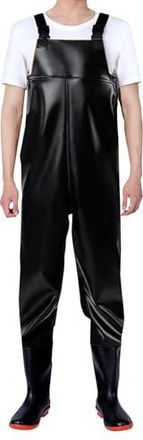 Generic Cuissardes de p&ecirc;che avec bretelles respirantes pour homme avec bandes, gris fonc&eacute;, 58